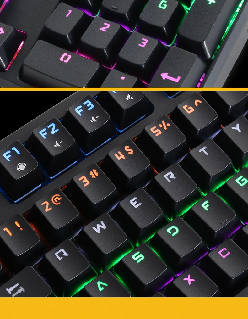 Маленькая Механическая Клавиатура Rgb,Компактный Дизайн,Светодиодная ...