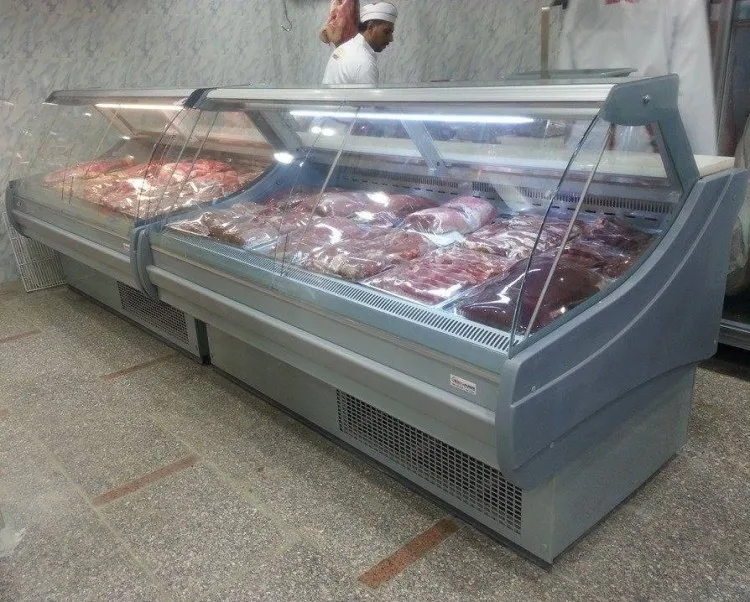 Butchery Shop Glass Door Service Counter Deli Meat Show Case ...