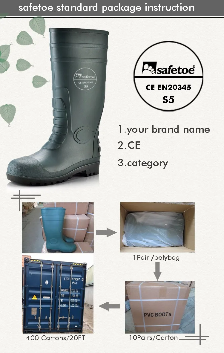 Steel Toe Yellow Pvc Boots,Rain Boots Molded,Pvc Safety Boot S5 - Buy ...