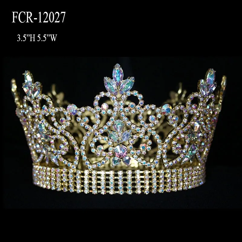 Wholesale Customized Pageant Full Round Gold Plated Pageant Crown - Buy ...
