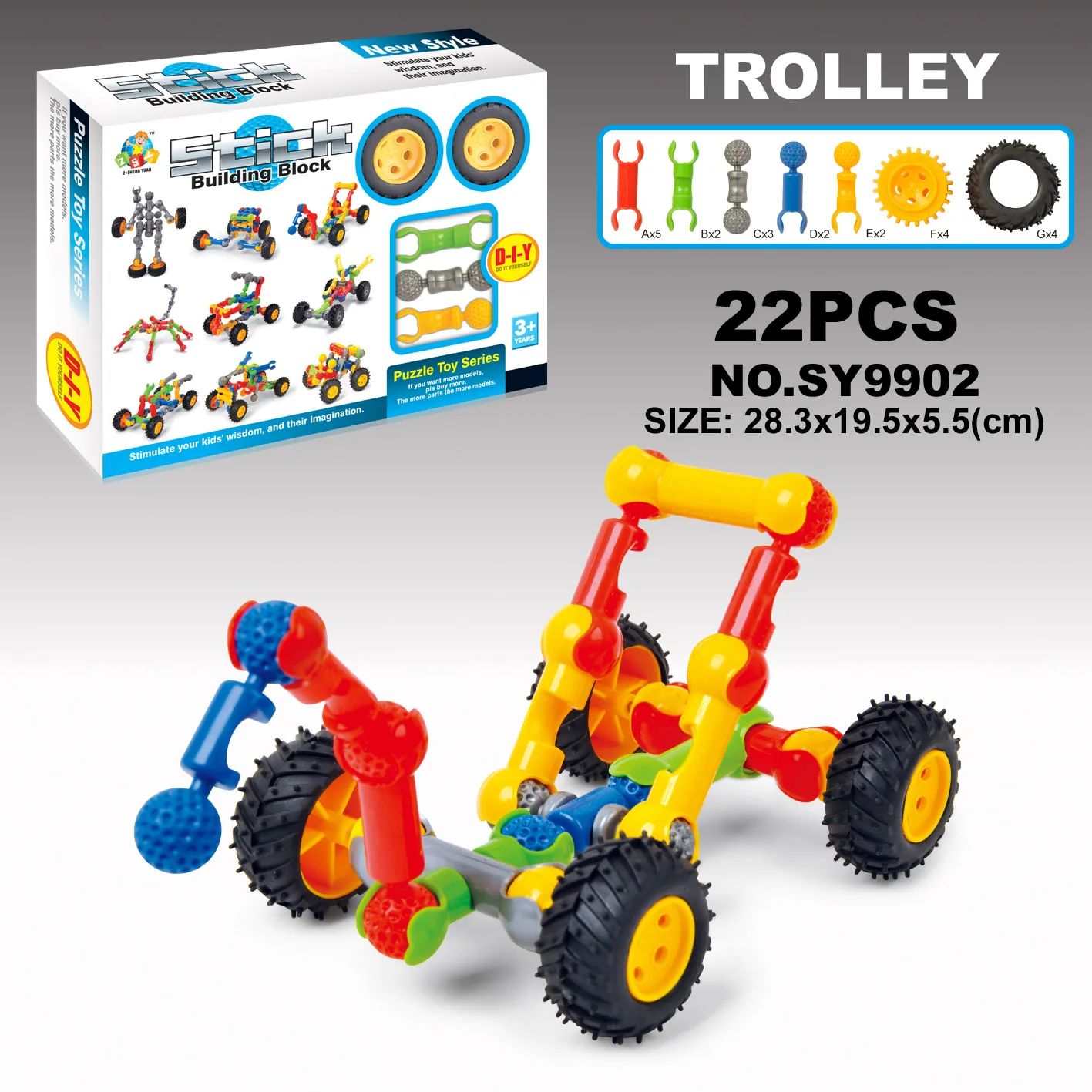 DIY Puzzle Assembly Construction Plastic Skeleton Stick Building Block ...