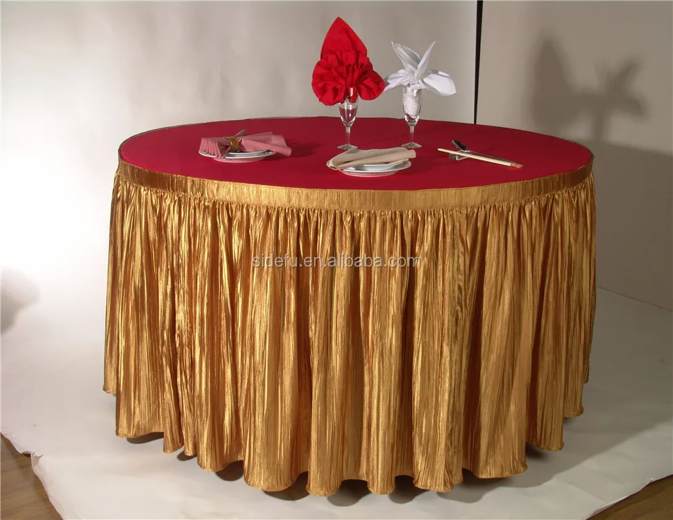 Hotel Round Decorative Banquet Party Table Skirting Satin Table Skirt ...