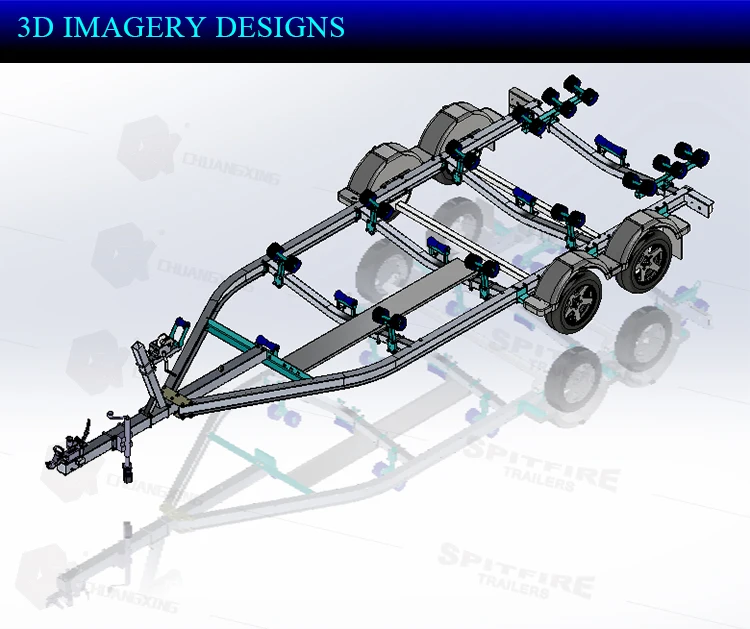 Customized Aluminium Boat Trailer For Long Boat / Big Boat - Buy Big ...