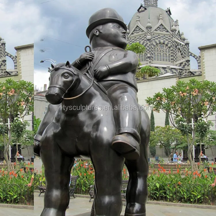 Botero Sculpture Bronze Fat Man Riding Horse Statue For Sales - Buy Fat ...