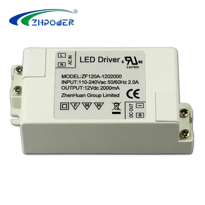 24w Ul Led Driver 12v 2a Ac/dc Transformer Zf120a-1202000 - Buy Ul Led ...