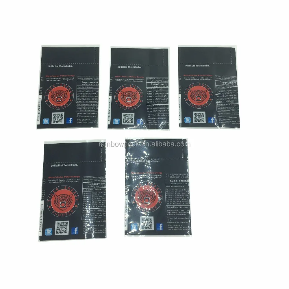 Customized Heat Shrink Sleeve Labels With Easy Tear Line For Energe ...