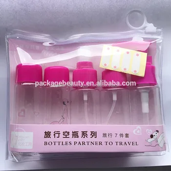 Clear Pvc Cosmetic Travel Bottle Kit Packing Pouch With Slide Ring ...