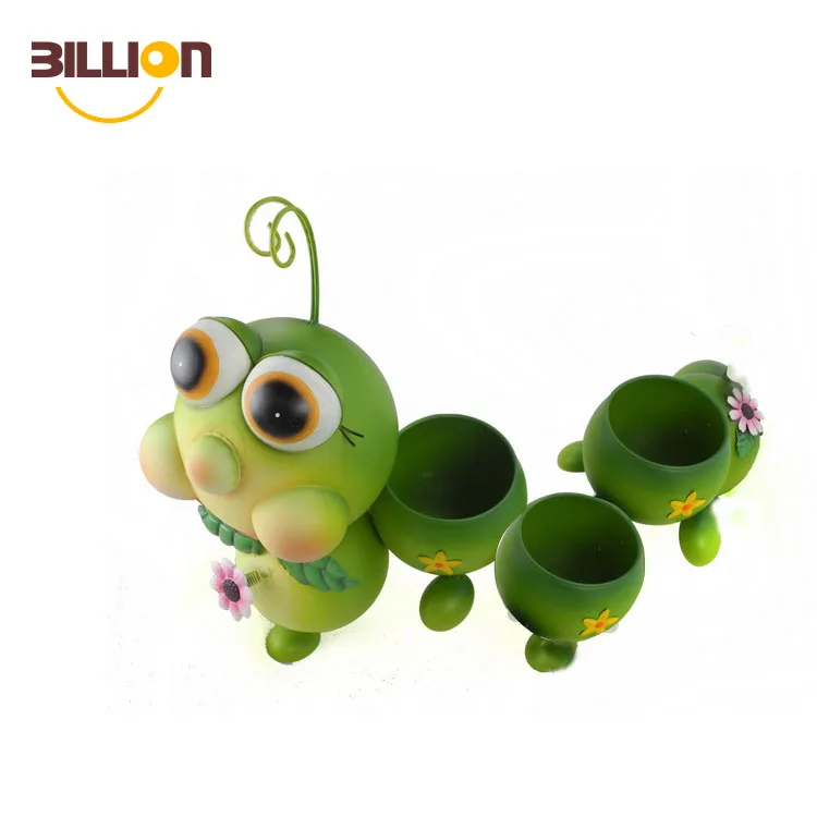 Garden Decoration Patio Metal Caterpillar Planter Lawn Yard Statue ...
