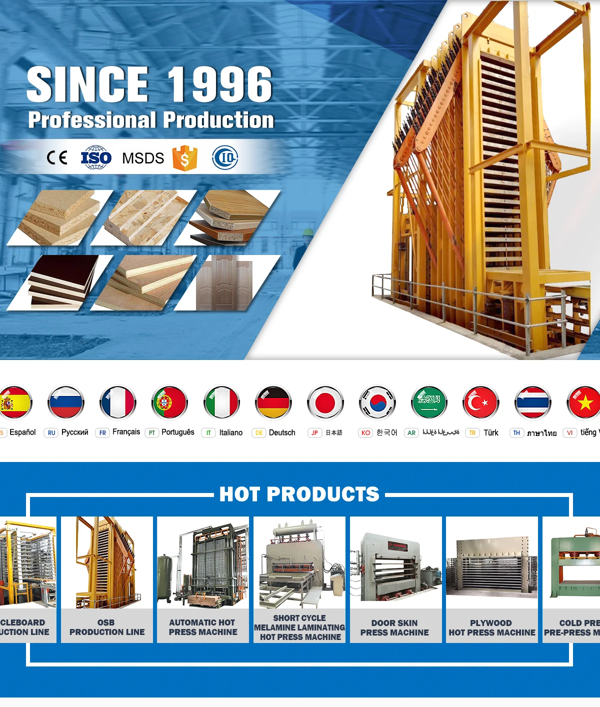 Linyi Shengyang Wood-Based Panel Machinery Factory - Wood Based Panels ...