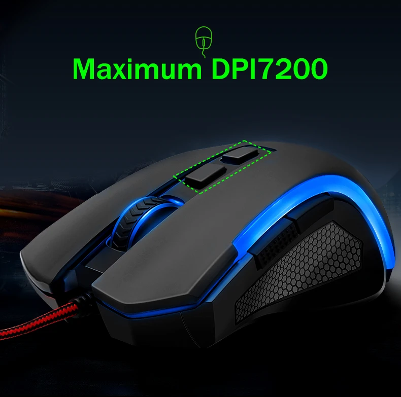 M607 Wired 7 Color Rgb Modes Red Dragon 7200 Dpi Mouse Gaming - Buy ...