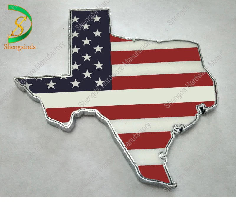 Custom Usa Map Flag Car Decal Emblems And Texas Auto Car Metal Badges ...