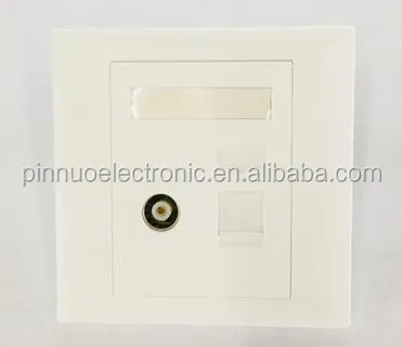 Coaxial TV and RJ45 Faceplate - Electric Network Solutions
