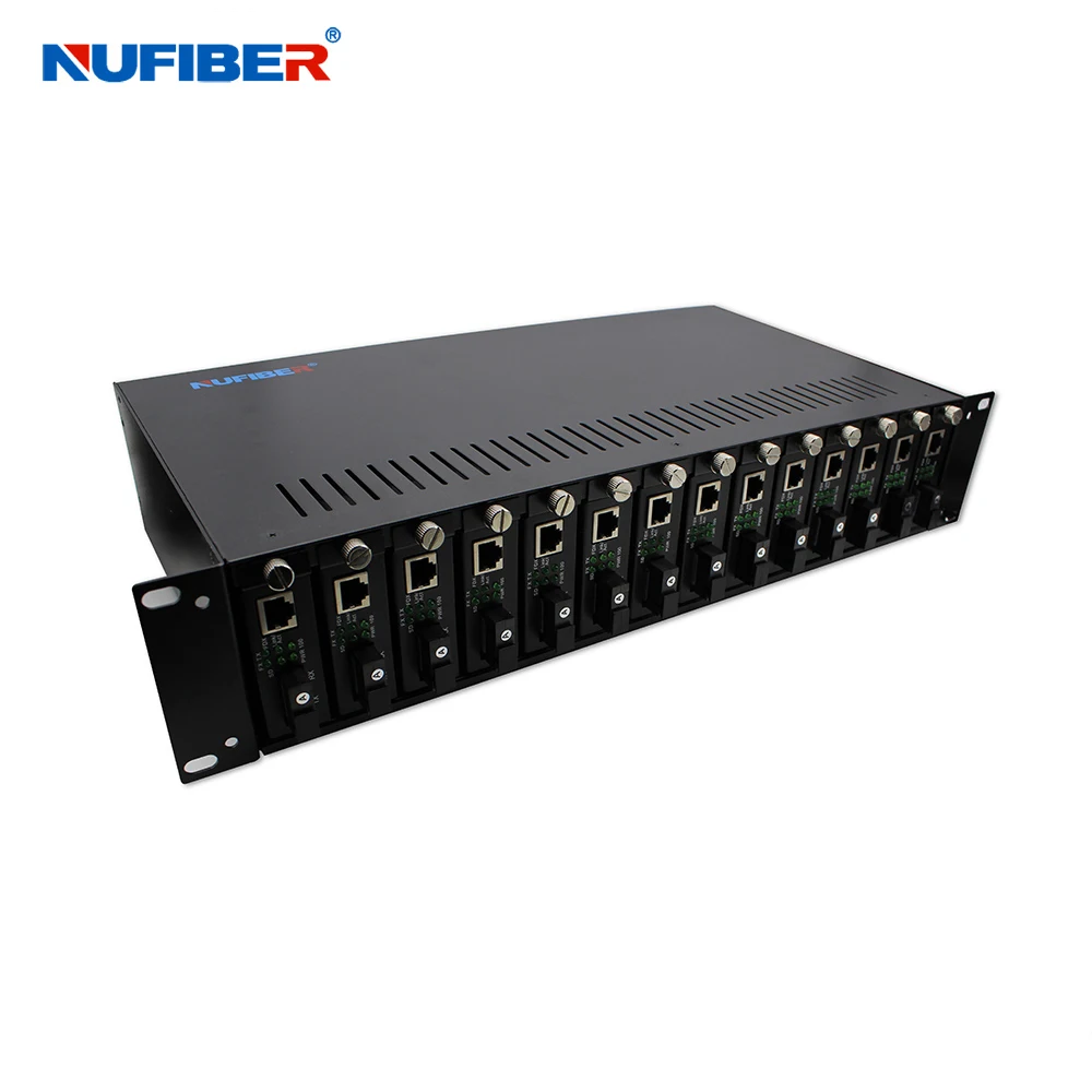 Unidade-port 16 Montado Em Rack De Fibra Óptica Media Converter Chassis ...
