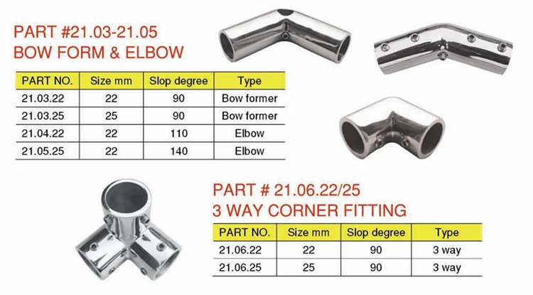 NEOSUN 3 Way Pipe Railing Connectors for Marine Hardware