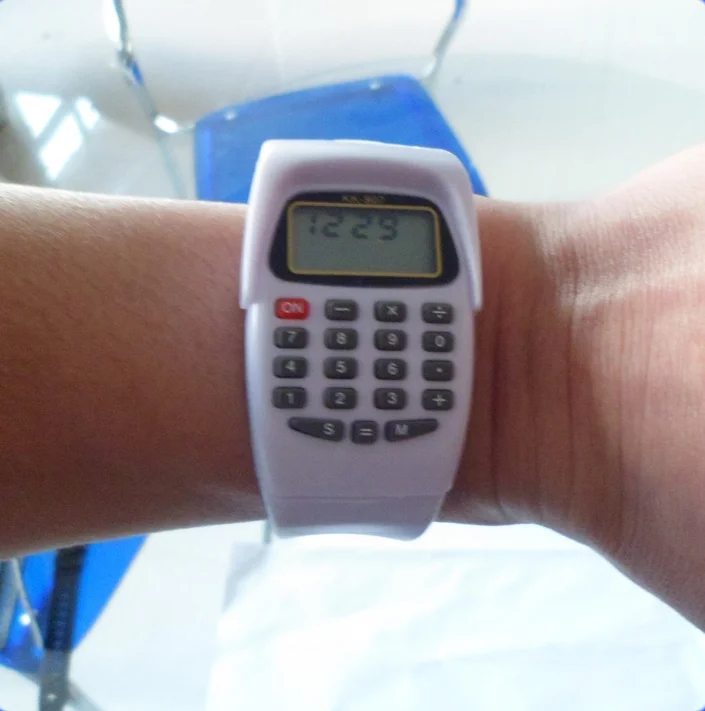 Hot Sale Two-Line LCD Display Plastic Children Digital Calculator Watch ...