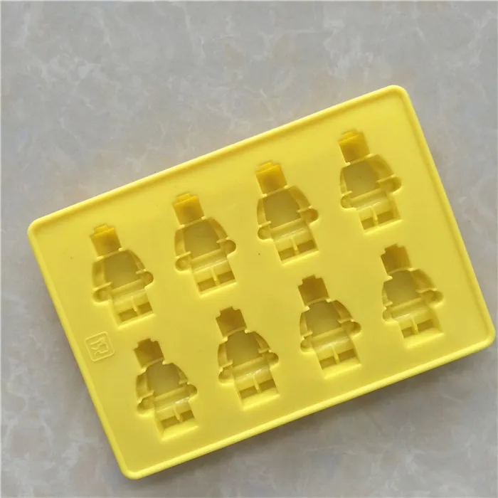 8 Cavity Robots Shape Candy Chocolate Jelly Making Lego Man Silicone ...