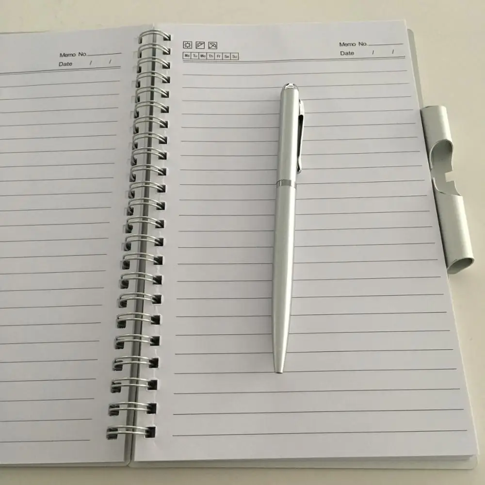 Stationery Metal Cover Notebook With Pen Holder - Buy Notebook With Pen ...