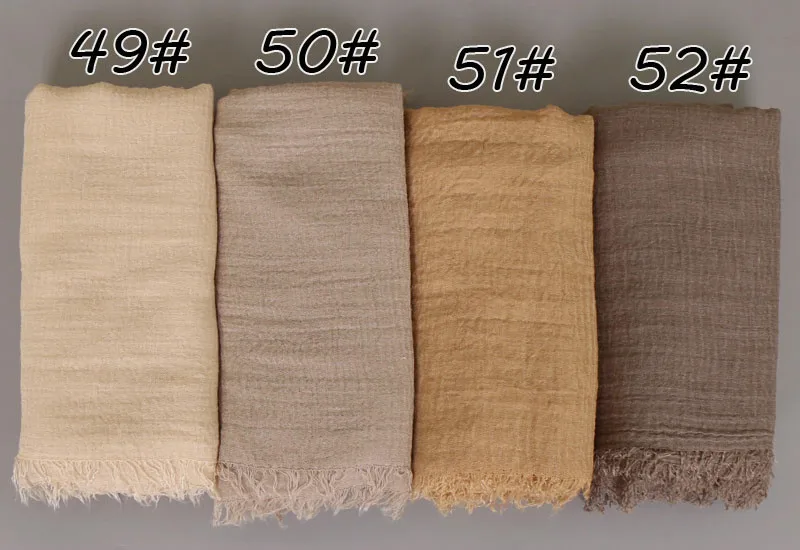 Bs414# Hot Sale Crinkle Scarfs For Muslim Islamic Clothing 85 Color Big ...