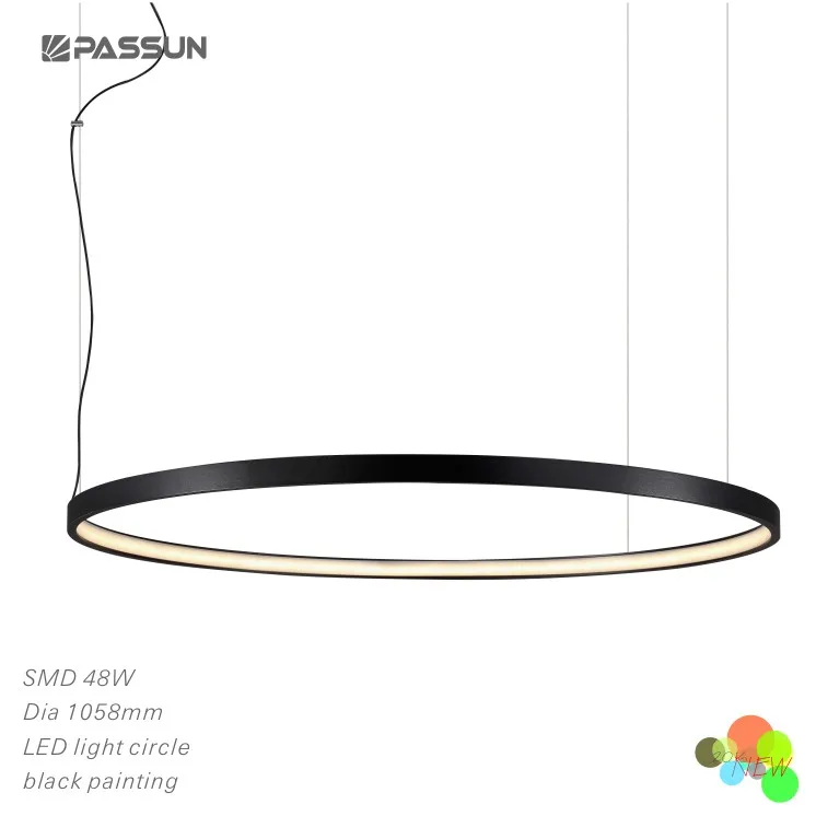 Led Pendant Lights 42w Flat Circular 900mm Matt Black Ring Lights - Buy ...