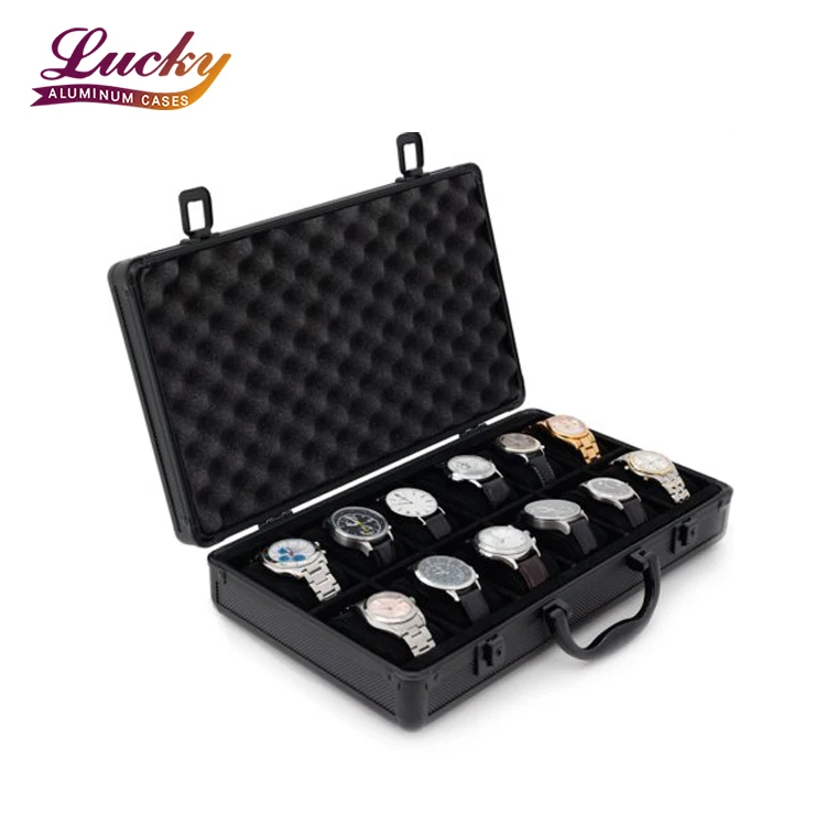 Aluminum Men Watch Case Heavy-duty Aluminum Frame Watch Box Briefcase ...
