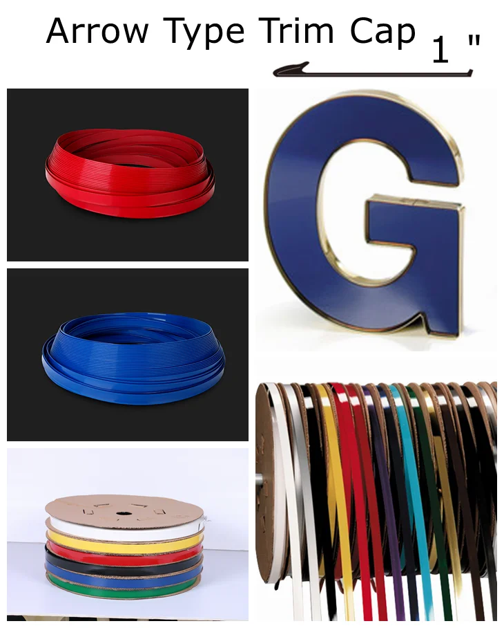 3/4 Inch J Type & 1 Inch Arrow Type Golden Color Trim Cap