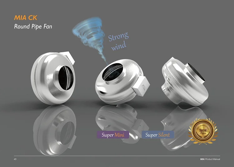 Mia 350 M3/h 125mm Round Pipe Silent Fan Flexible Small Industrial Duc ...