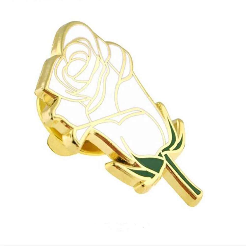 Custom High Quality Metal Rose Flower Lapel Pins - Buy Rose Lapel Pins ...