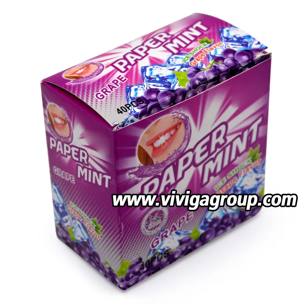 Halal Grape Flavor Cool Paper Mint Mouth Refresh Candy