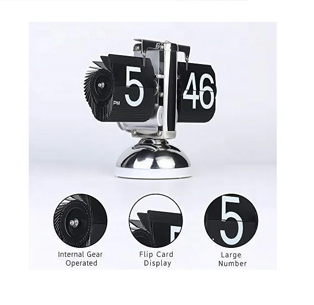 Custom Table Retro Flip Clock With Sound Control Led Nightlight Desk ...
