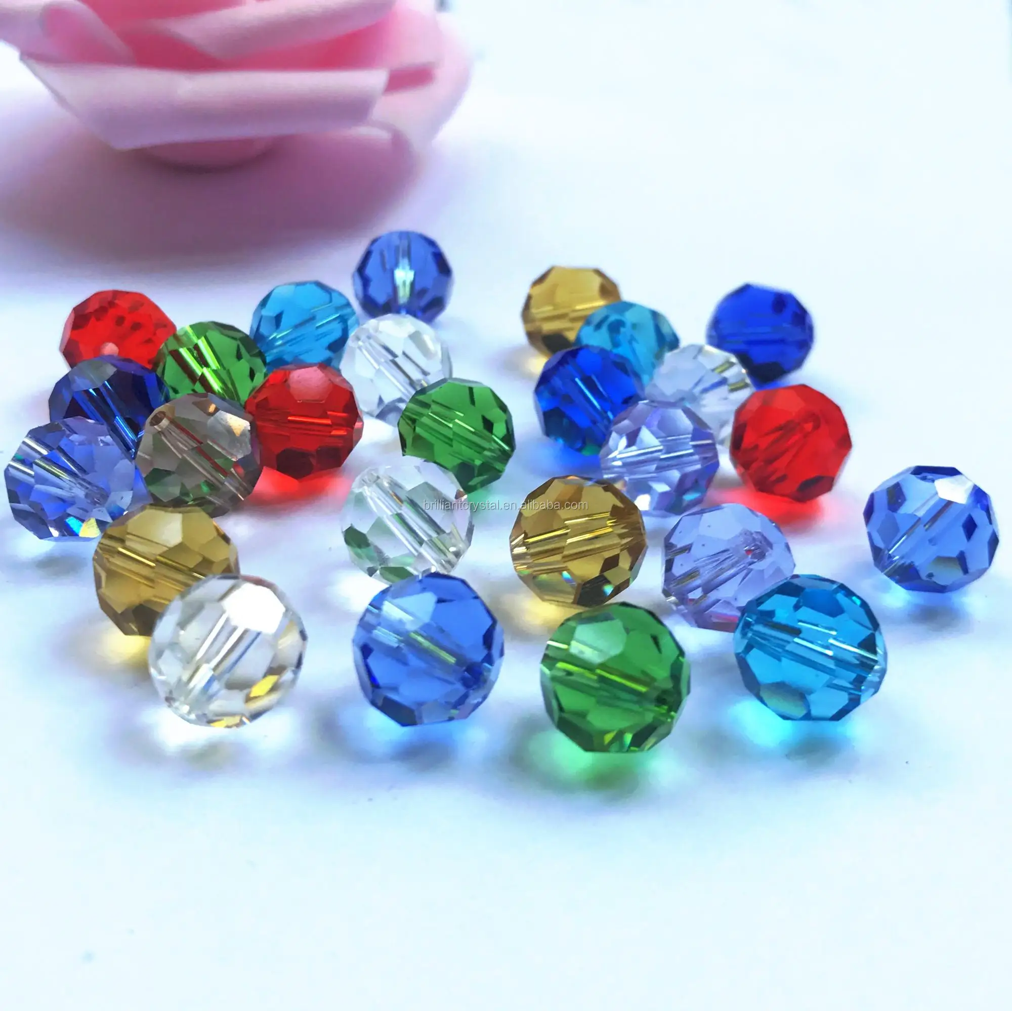 10mm Machine Cut Faceted Crystal Round Beads For Necklace Bracelet ...