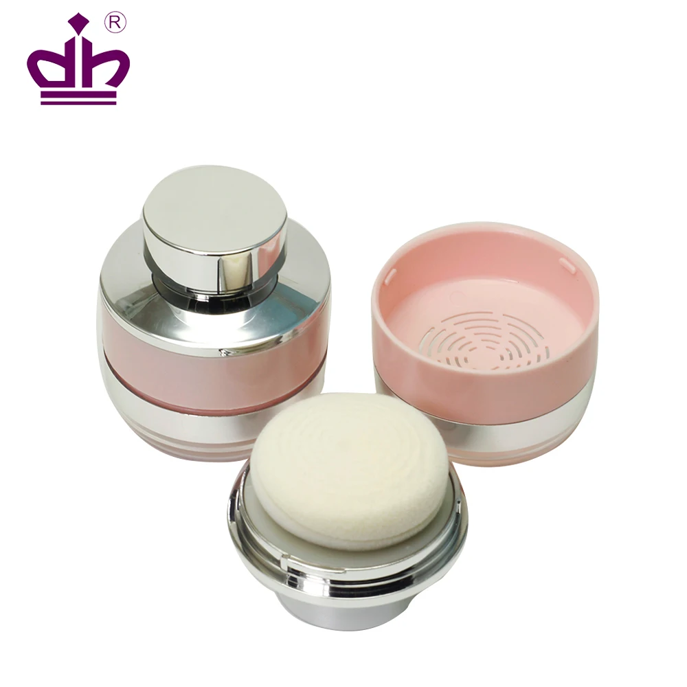 Pink Round Cosmetic Puff Loose Powder Container Sifter Jar - Buy Loose ...