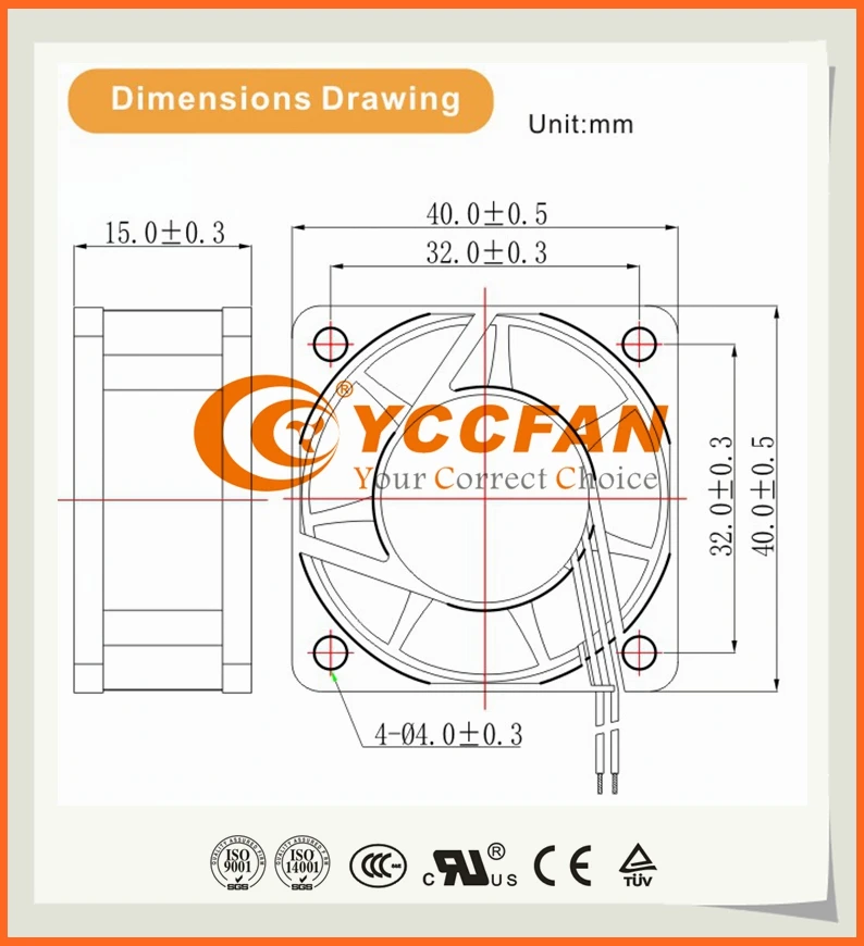 40mm 4015 12v Dc Brushless Rpm Control Pwm Fg Waterproof Cooling Fan ...
