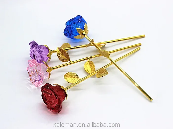 Beautiful Crystal Glass Roses Flower For A Wedding Present - Buy ...