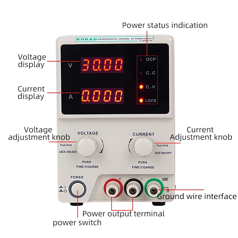 Kd3005d High Precision Laboratory Digital Adjustable Linear Dc Power Supply 30v 5a 0.01v 0.001a ...