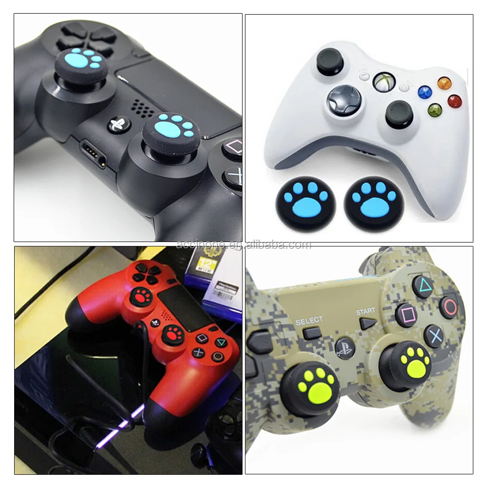 4pcs/set Cat Claw Paw Joystick Cap Anti-slip Thumb Stick Grips Caps for ...