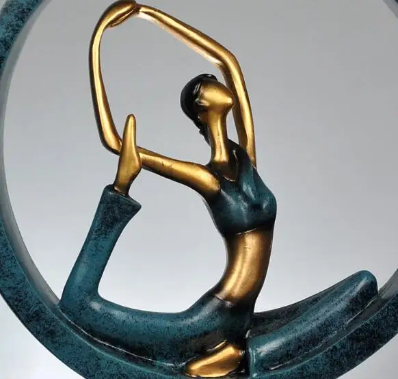 Yoga Pose Sculpture - Abstract Figurine of Dancing Fat Women