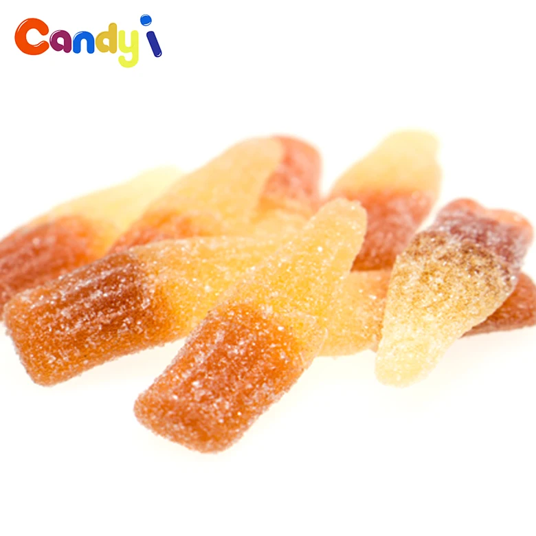 Sour Taste Soft Cola Bottle Gummy Candy With Sugar Coated - Buy Cola ...