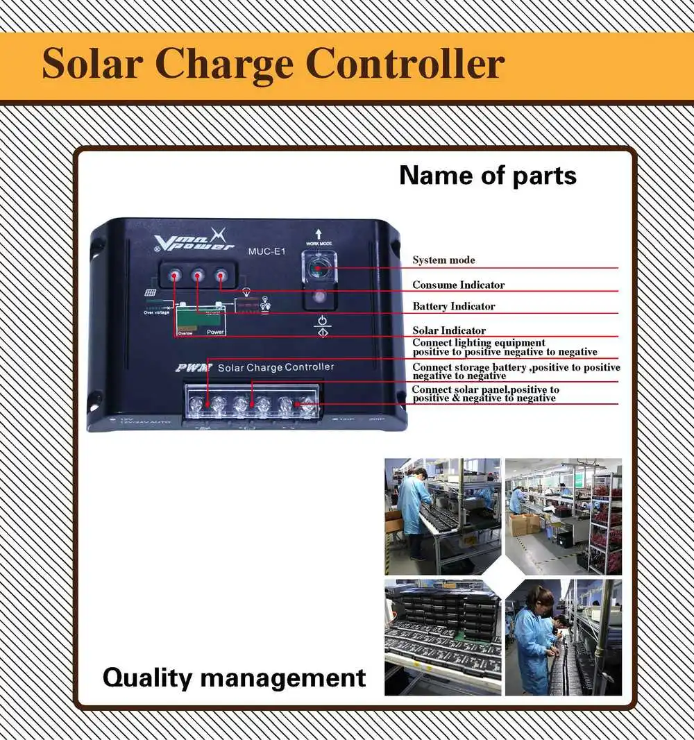 12v/24v/48v 10a -80a Ce Pwm Led Lcd Solar Controller Pwm Solar ...