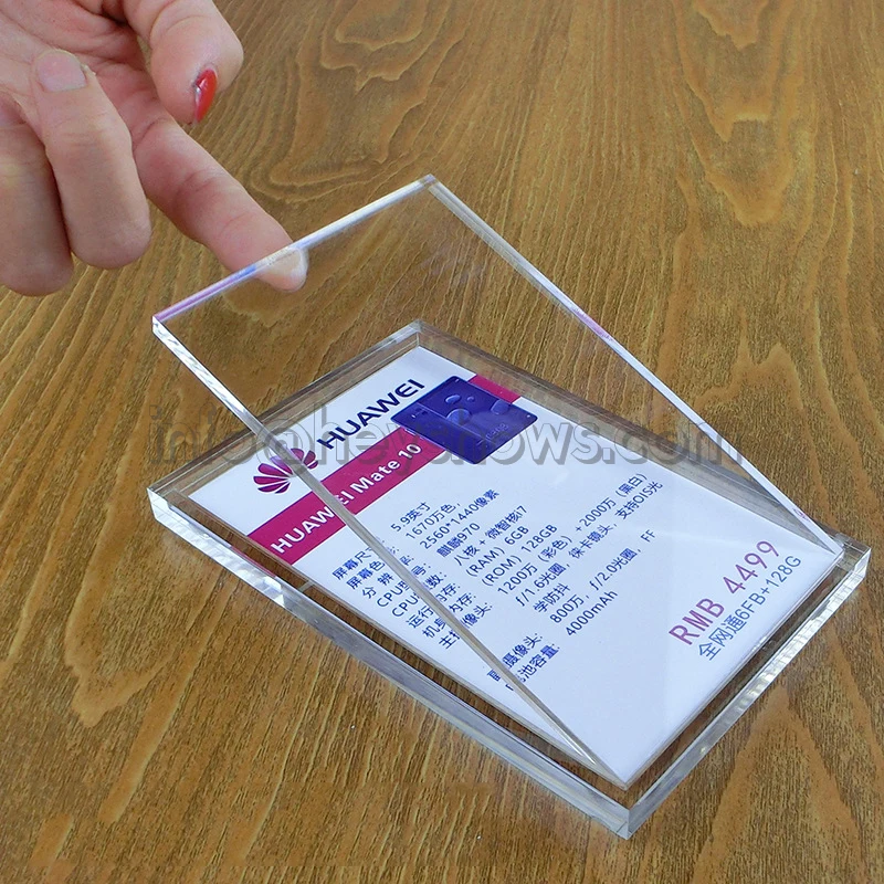 Acrylic Price Tag Holders - Clear Display Stands for Retail