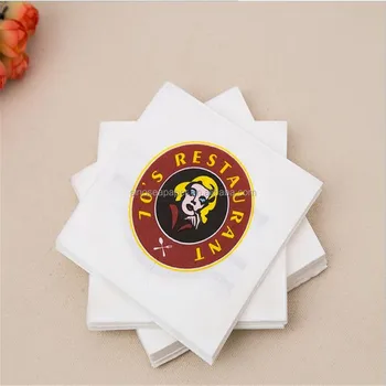 Customized Logo Tissue Paper Napkin For Hotel And Restaurant - Buy ...