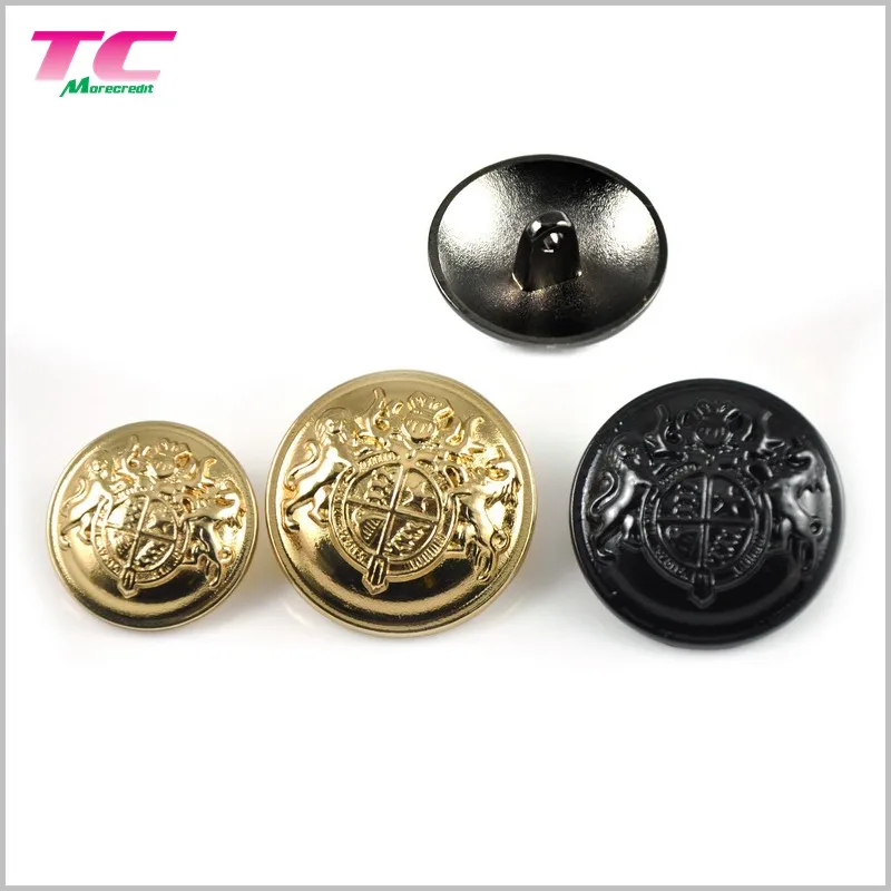 Wholesale Antique Brass Embossed Logo Military Buttons Custom Metal ...