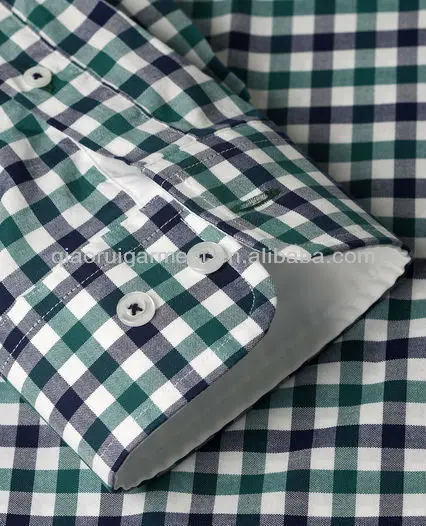 Men's Fancy Button Down Collar Business Casual Plaid Shirt Red Blue ...