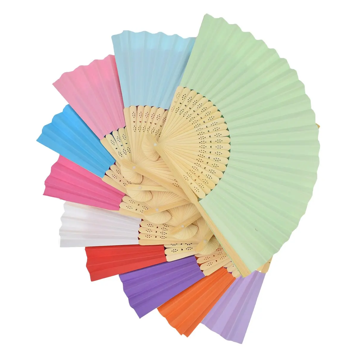 QS Brand Custom logo Pure Printed Wedding Bamboo Hand Fan| Alibaba.com