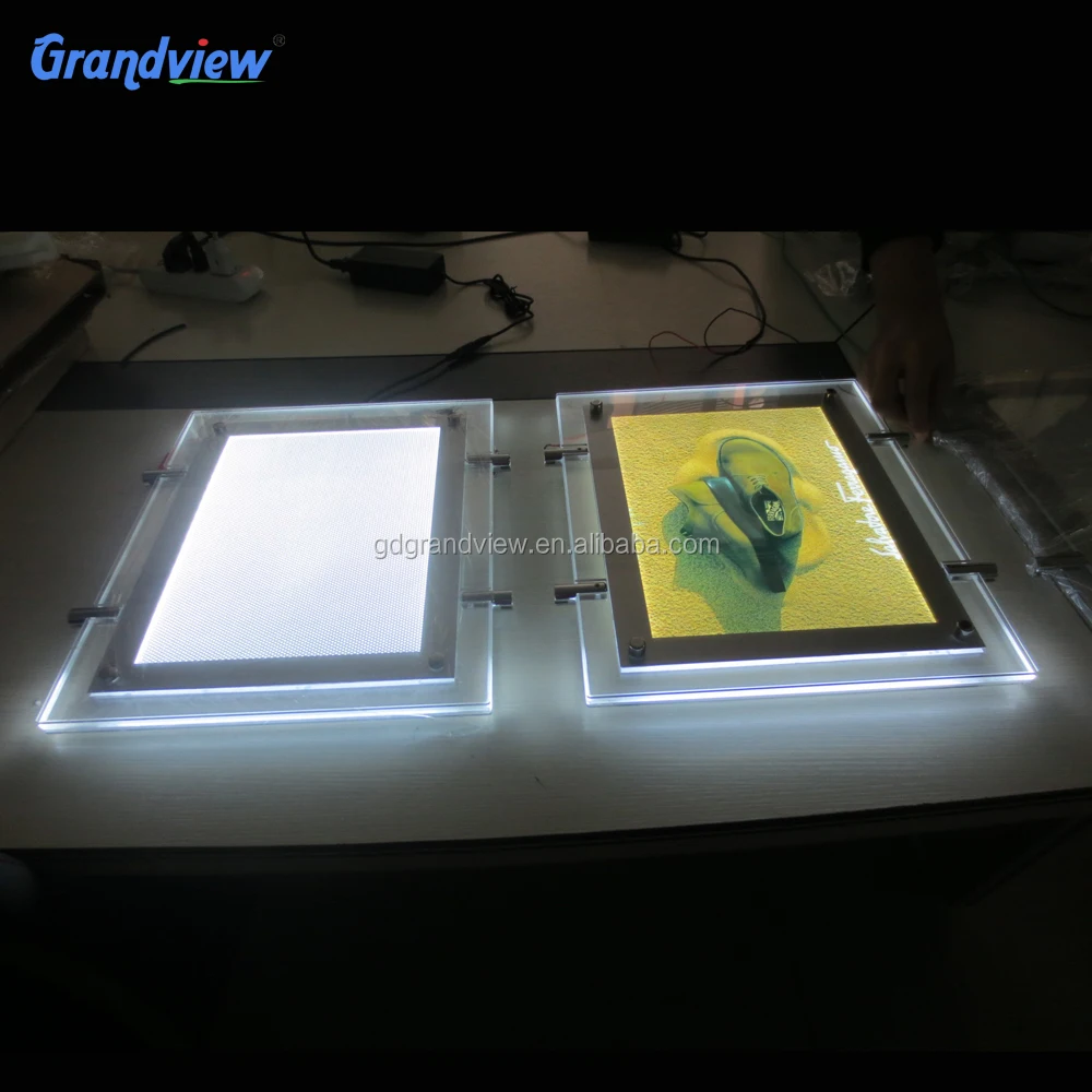 A0 Single Face 3d Acrylic Photo Frame LED Crystal Light Box Display Sign