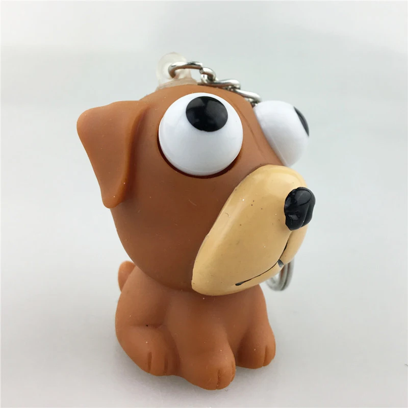 3d Custom Dog Soft Pvc Keychains,Promotion Eyes Pop Squeeze Dog ...