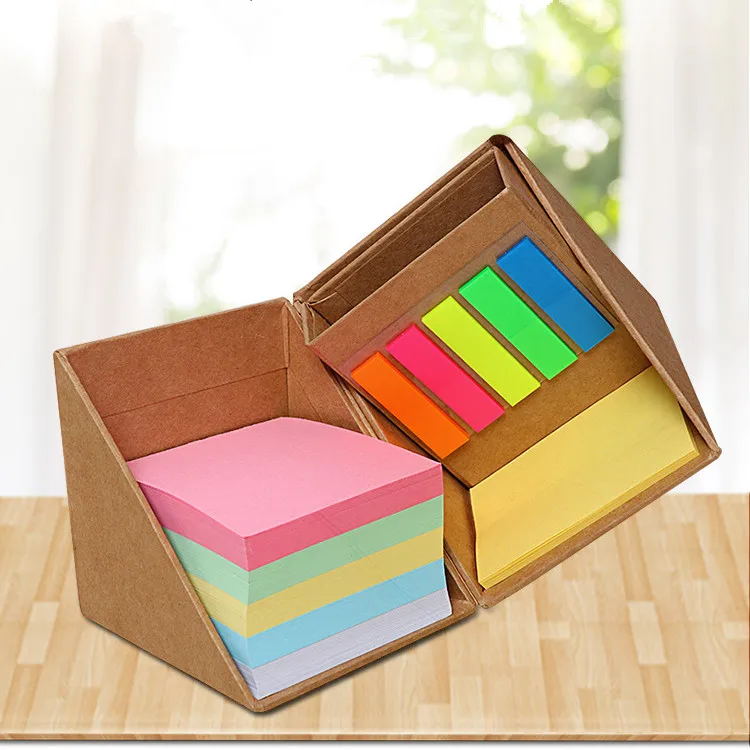 Foldable Cube Box Sticky Notes - Self-Adhesive & Customizable