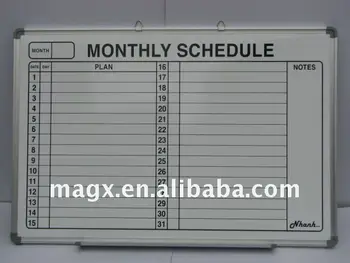 Schedule Board For Monthly Planning - Buy Schedule Board,Magnetic Dry ...