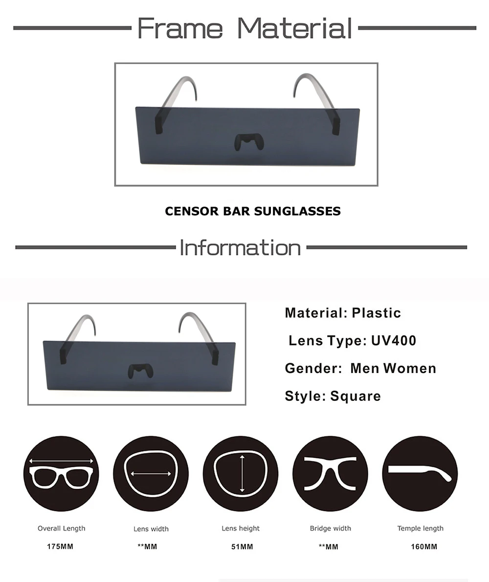 Kutan Fancy Glasses Photobooth Props Censor Bar Sunglasses Black Eye ...