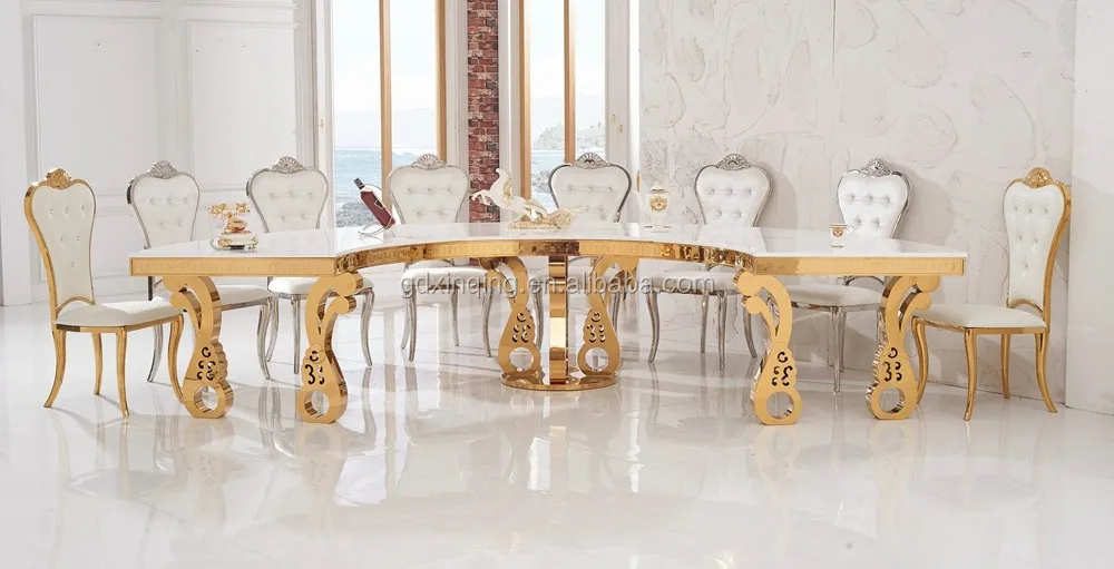 Th412 Modern Stainless Steel Half Moon Conference Table Wedding Table ...