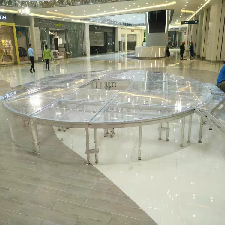 Laminated Glass Stage Aluminum Frame Transparent Stage Platform Wedding ...